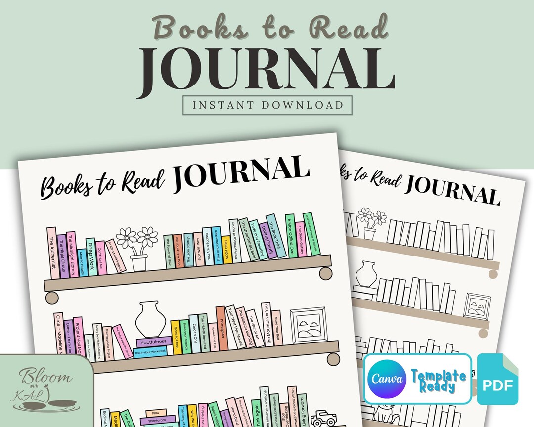 Book Reading Journal, Book Reading Log Book Review Monthly Yearly, Book ...
