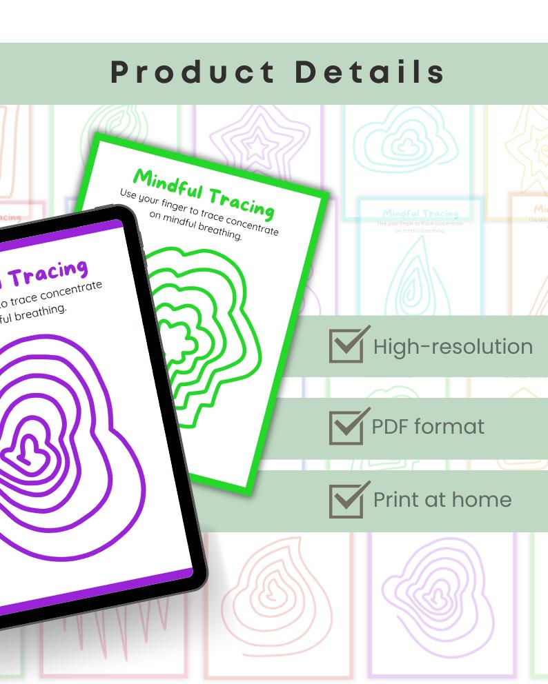 Finger Tracing Breathing Flashcards | 20 Printable Designs ...