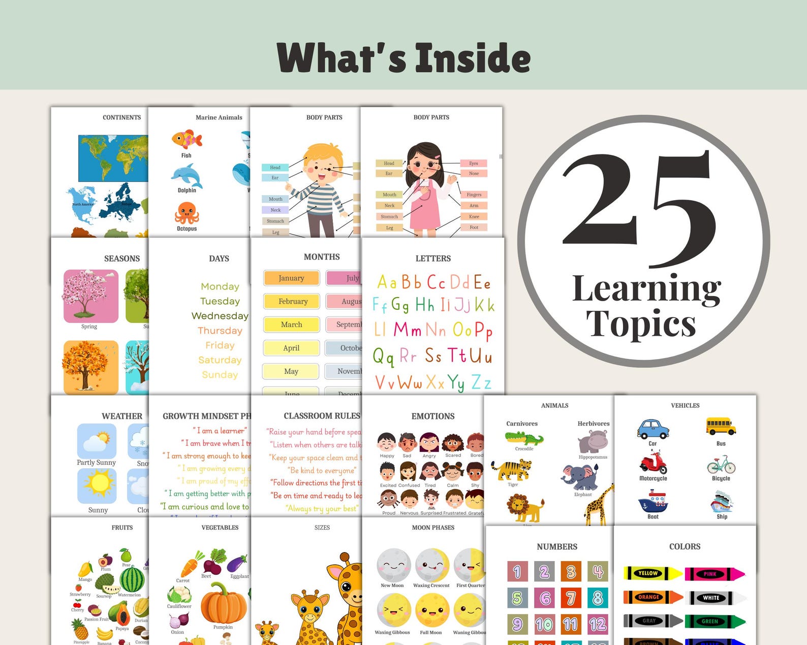 Printable Kids Handbook | Fun Learning Guide With Alphabet, Numbers ...