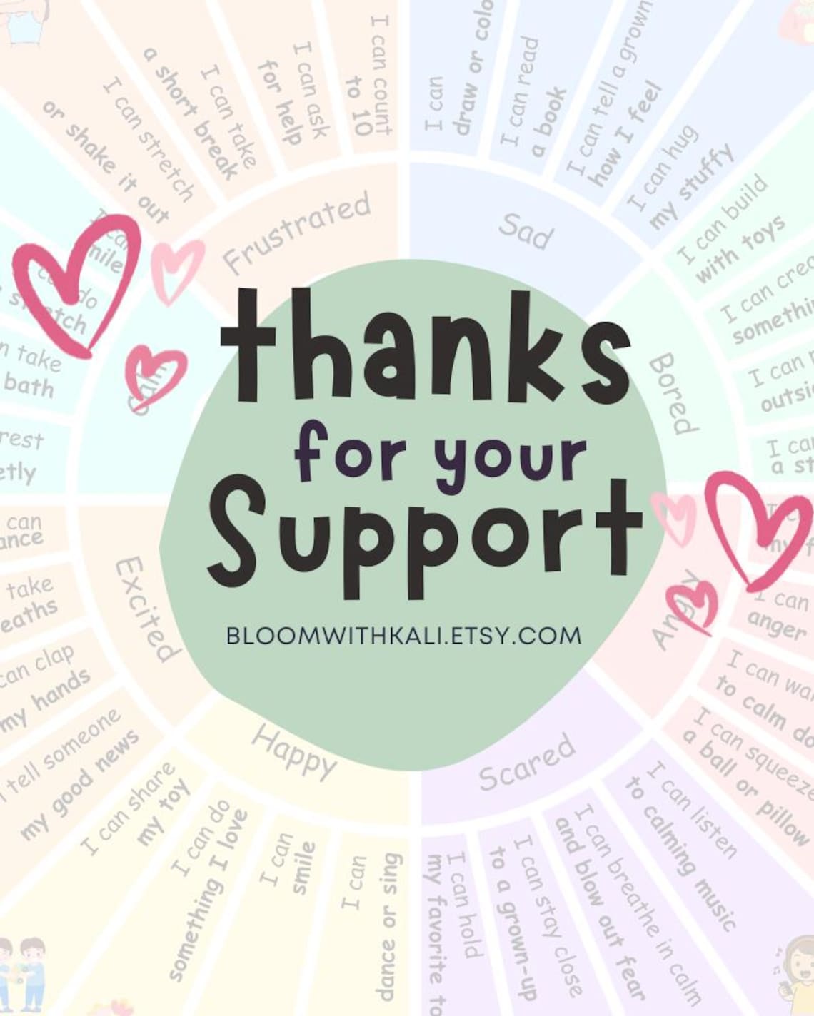Kids Emotion Wheel Printable | Emotions Chart for Classroom or Therapy ...
