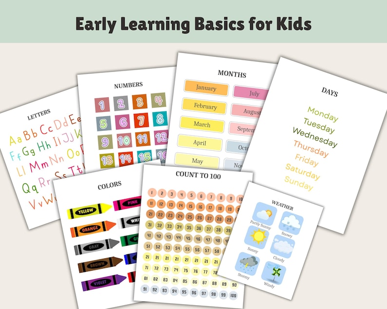 Printable Kids Handbook | Fun Learning Guide With Alphabet, Numbers ...
