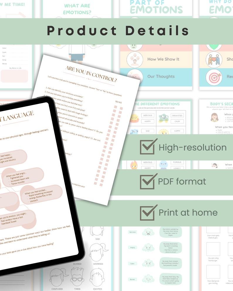 Coping Skills Workbook for Kids | Kids Exploring Emotions Handout ...