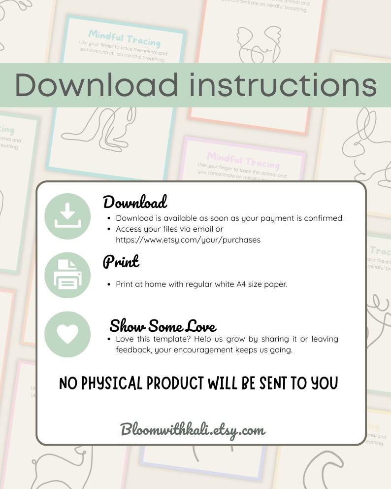 Mindfulness Tracing Breathing Pages | Printable Calm Activity Kids ...