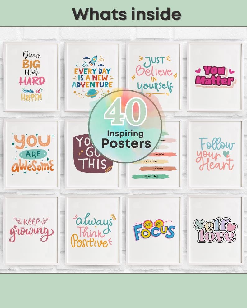 Kids Affirmation Poster | Classroom Affirmation Decor Set | Calming ...