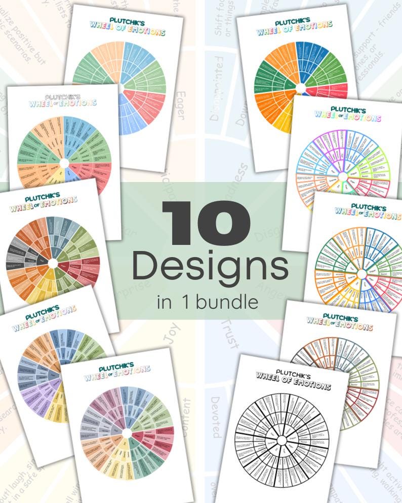 Emotions Wheel Printable | Feelings Chart | Therapy Counseling Tool ...