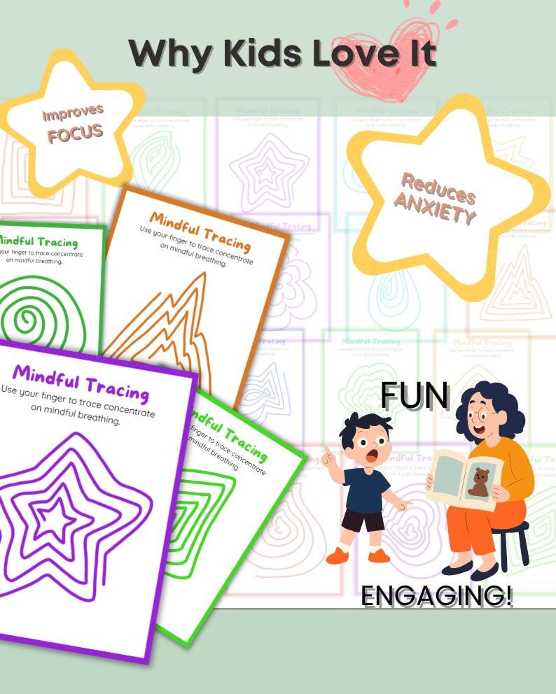 Finger Tracing Breathing Flashcards | 20 Printable Designs ...