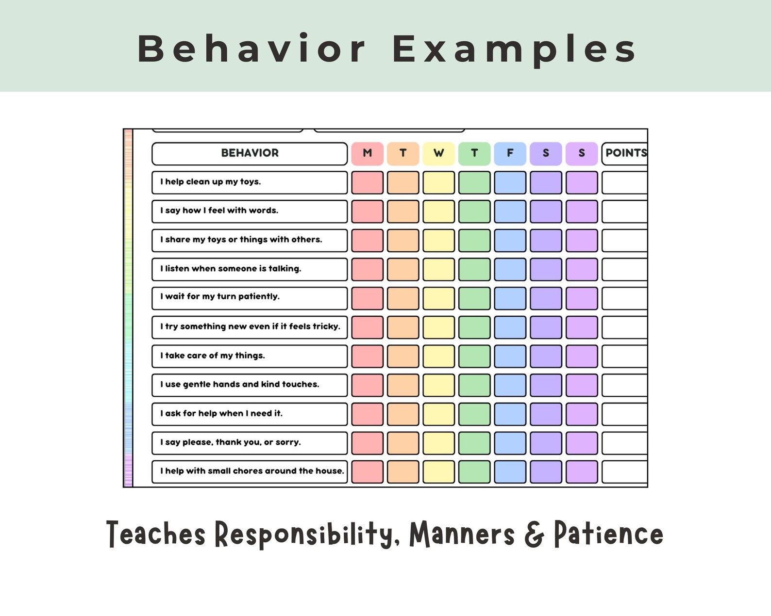Printable Behavior Tracker for Kids | Behavior Reward Chart | Positive ...