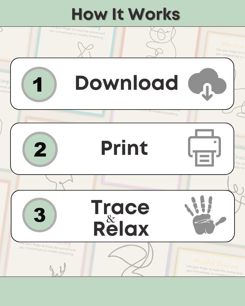 Mindfulness Tracing Breathing Pages | Printable Calm Activity Kids ...