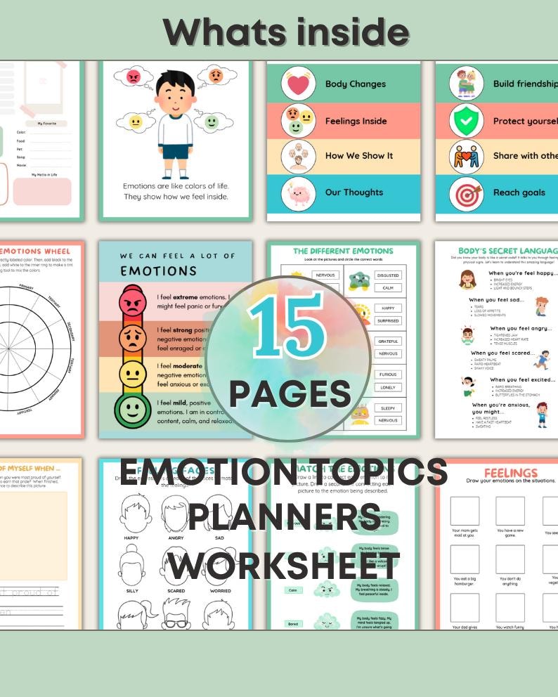 Coping Skills Workbook for Kids | Kids Exploring Emotions Handout ...