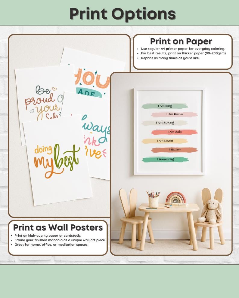 Kids Affirmation Poster | Classroom Affirmation Decor Set | Calming ...