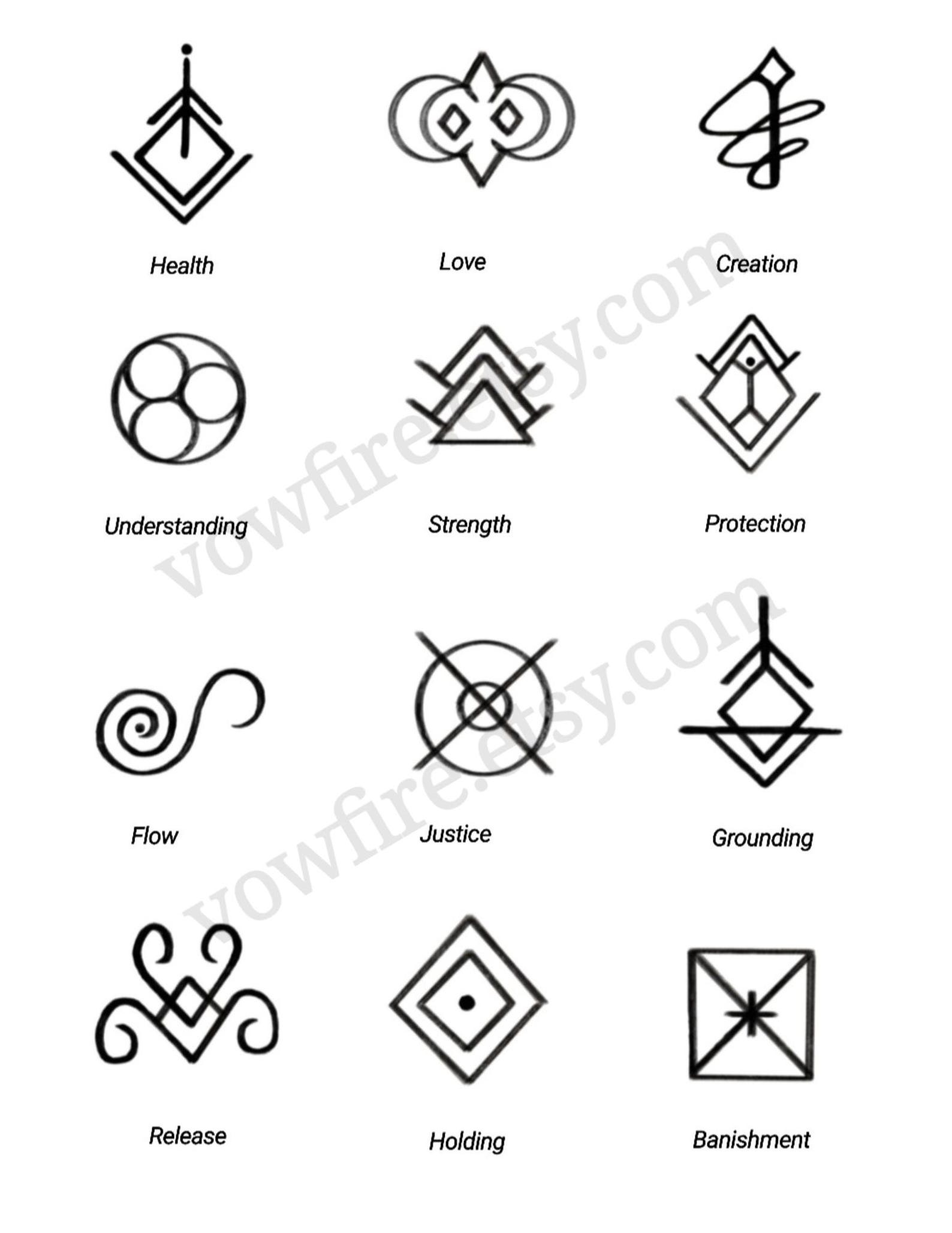 Minimal Sigil Set | 12 Witchy Line Art Symbols | Printable Magic ...