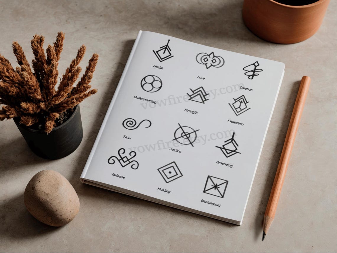 Minimal Sigil Set | 12 Witchy Line Art Symbols | Printable Magic ...