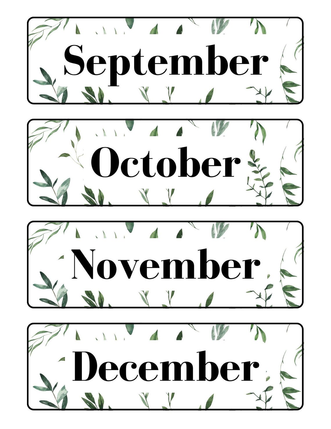Greenery Classroom Calendar Set | Days of the Week & Months of the Year ...