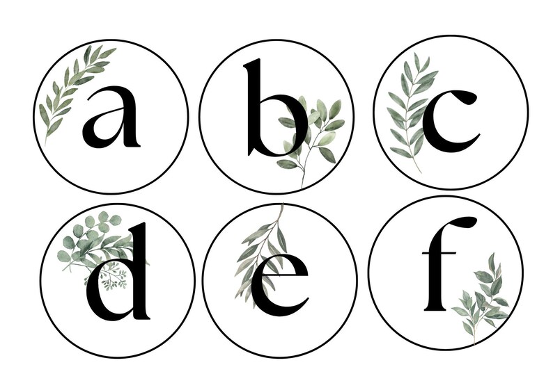Greenery Alphabet Cards Printable | A-Z Classroom Wall Decor | Nature ...