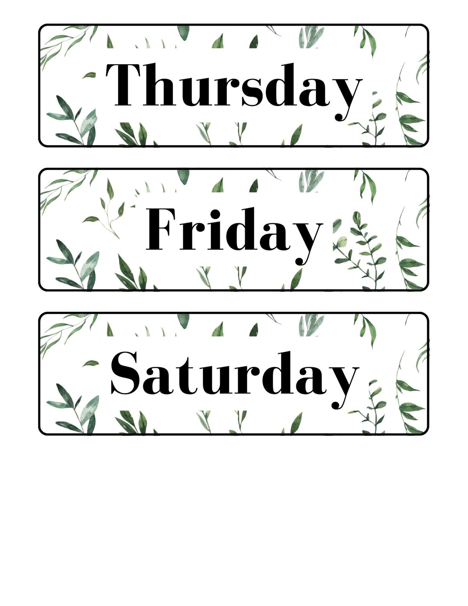 Greenery Classroom Calendar Set | Days of the Week & Months of the Year ...