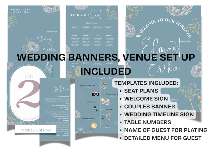 BUNDLE Spring Floral Wedding Stationery Template Bundle: Editable ...