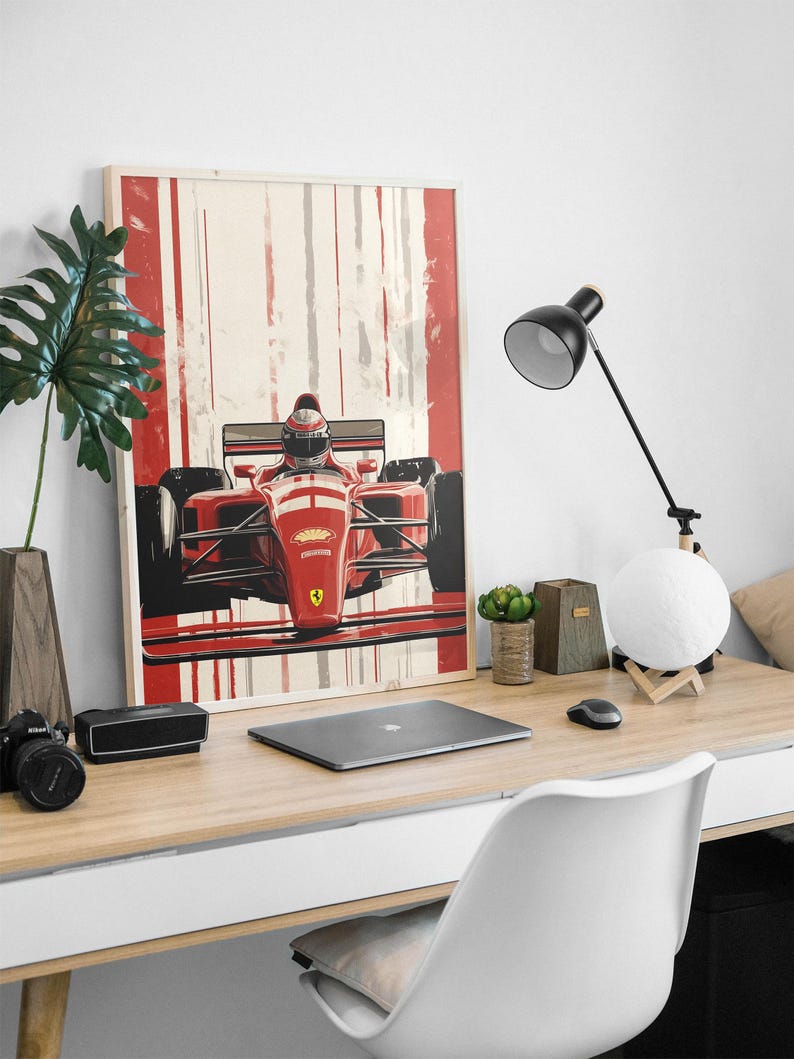 Formula 1 Ferrari Racing Car Poster, F1 Matte Vertical Wall Art ...