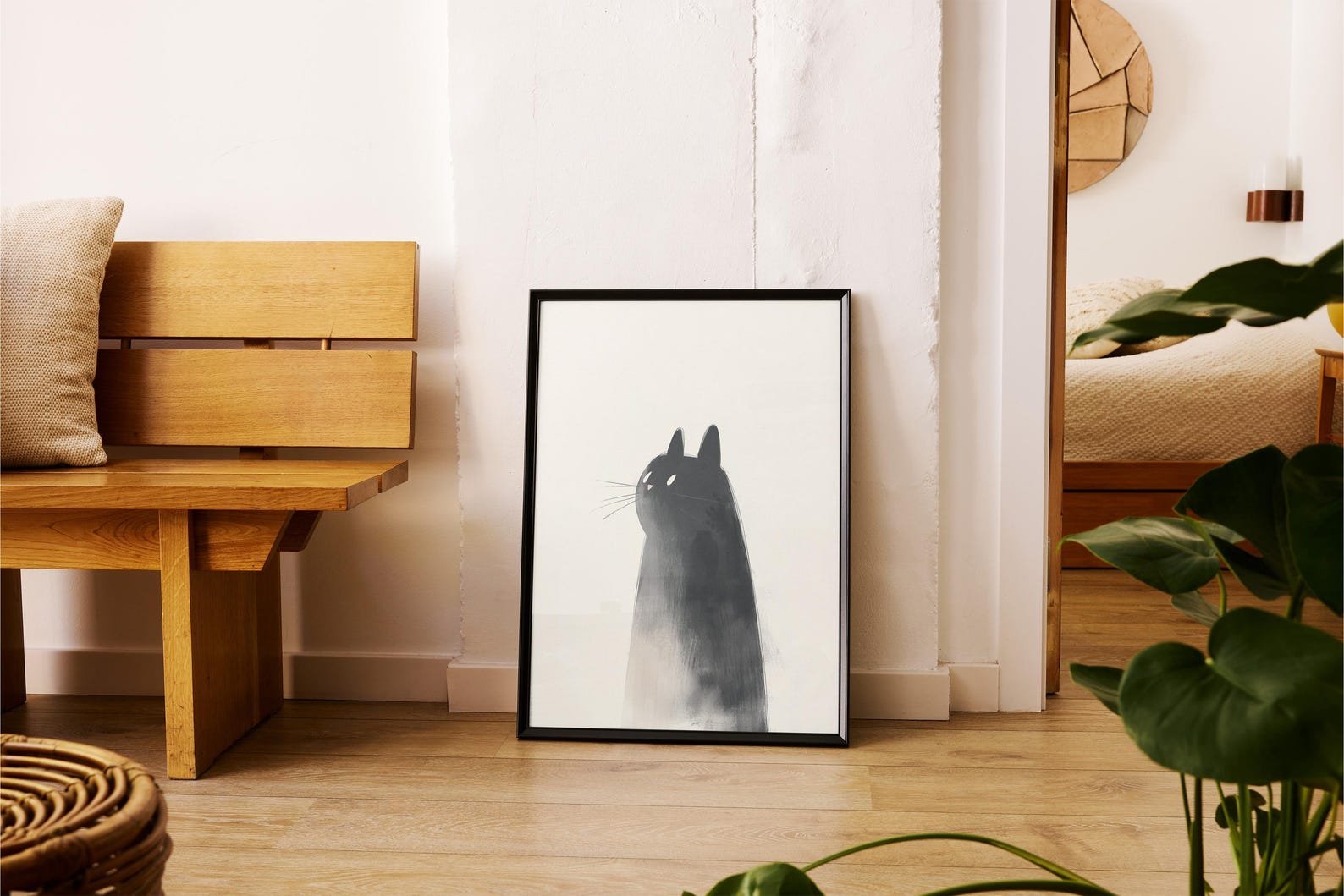 Minimal Cat Poster, Modern Wall Art Print, Matte Home Decor, Stylish ...