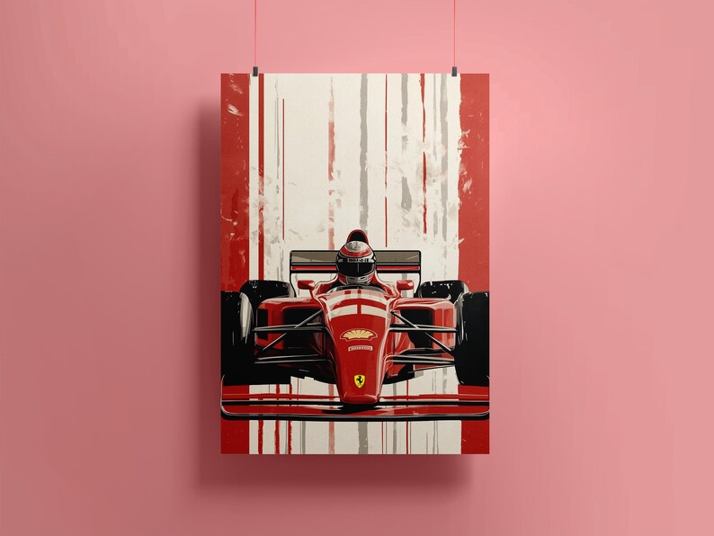 Formula 1 Ferrari Racing Car Poster, F1 Matte Vertical Wall Art ...