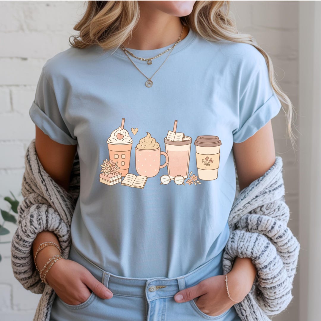 Coffee Drink Shirt: Latte Lover Tee, Cozy Morning Graphic Top, Retro ...