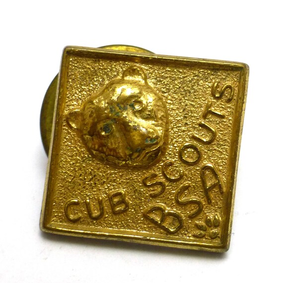 1960's Cub Scout BSA Uniform Pin Wolf Cub Troop Leade… - Gem