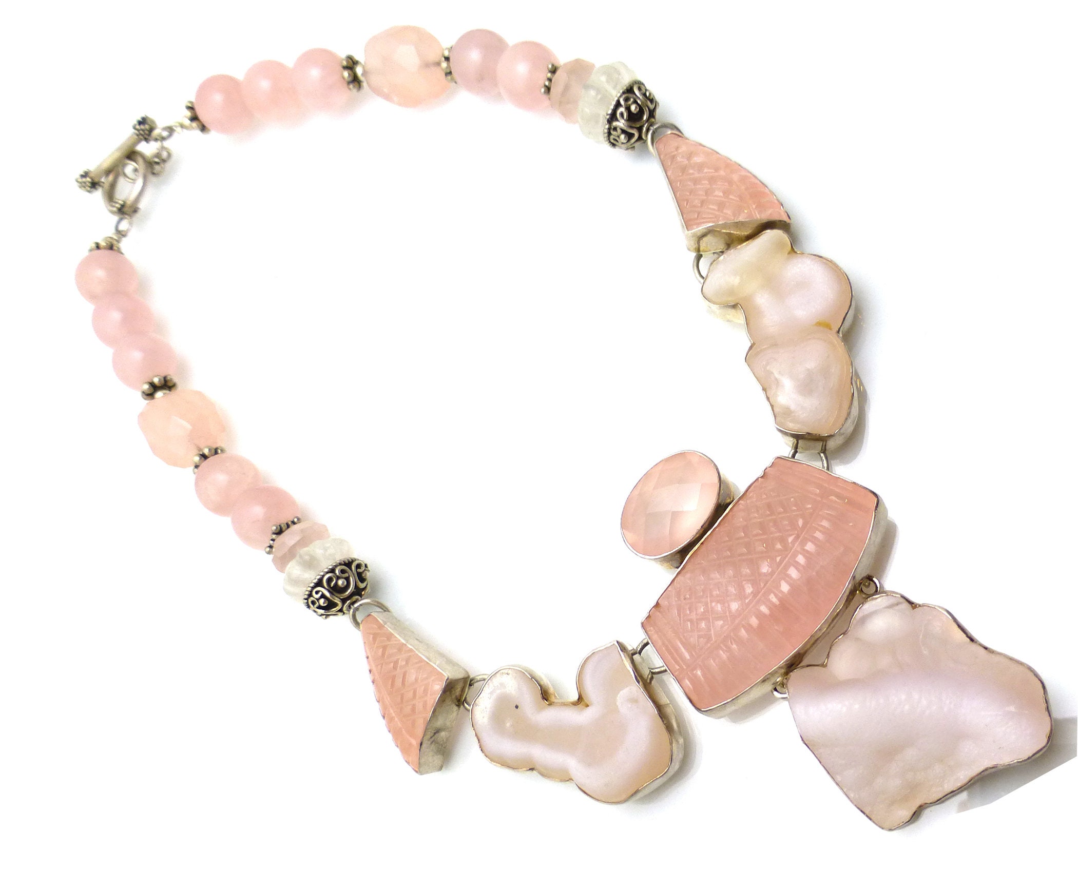 Statement Necklace Sterling Silver AKR Amy Kahn Russell Carved Rose ...