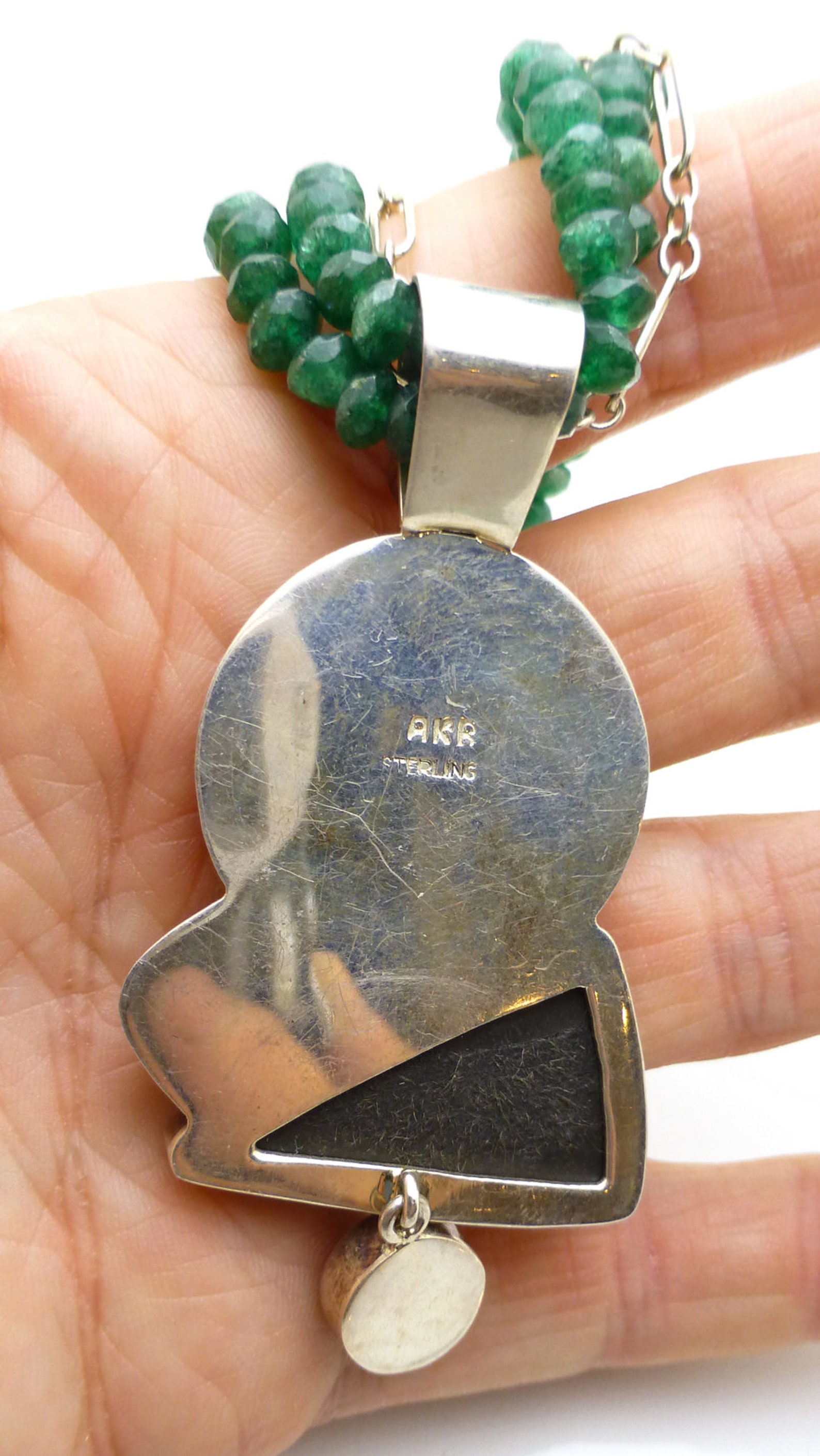 Necklace Sterling Silver AKR Amy Kahn Russell Jade Uvarovite Druzy ...