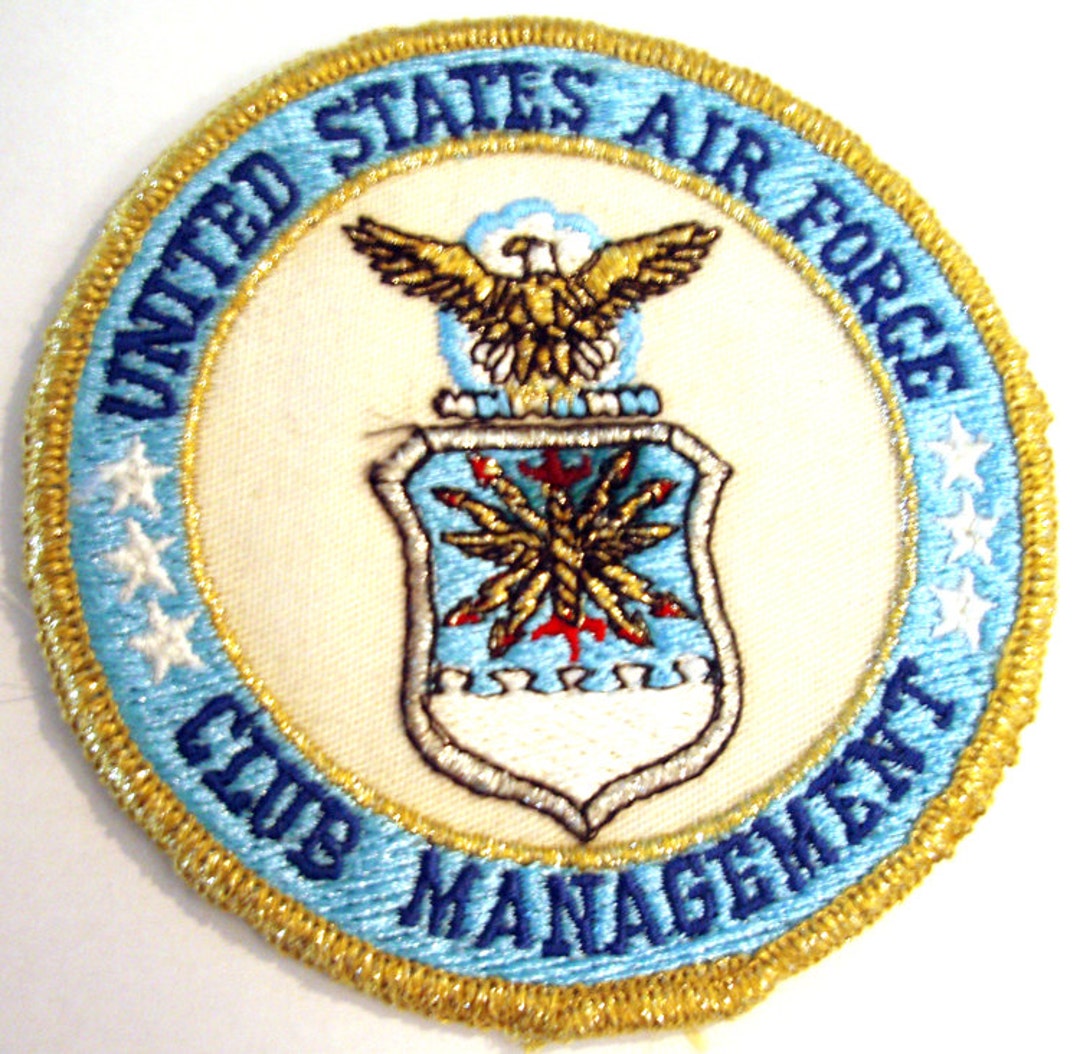 United States Air Force Club Management Sew on Patch USAF Large Sew on ...