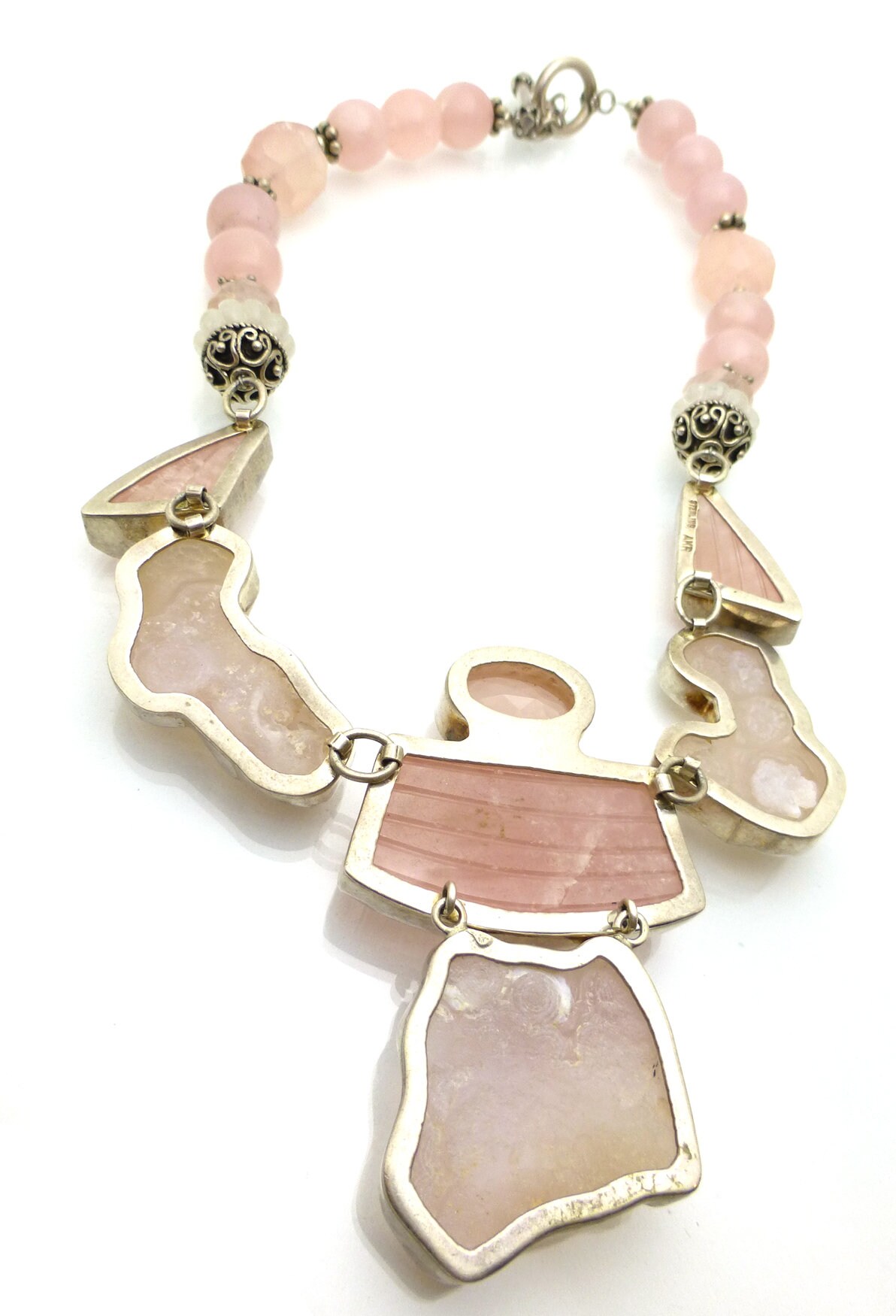 Statement Necklace Sterling Silver AKR Amy Kahn Russell Carved Rose ...