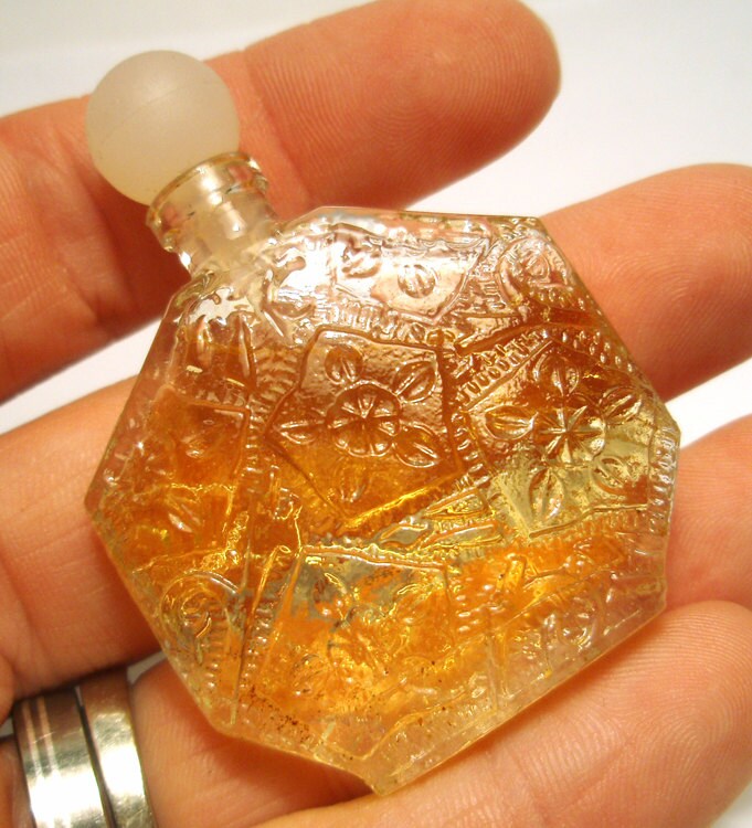 Cute Little Miniature Ombre Rose Glass Perfume Bottle Clear Filled With ...
