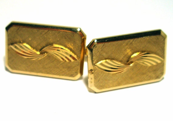 CuffLinks - Swank - Vintage from the 1950s REctangle … - Gem