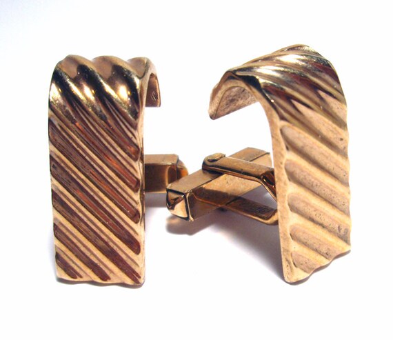 CuffLinks - Swank - Vintage from the 1950s Rectangle … - Gem