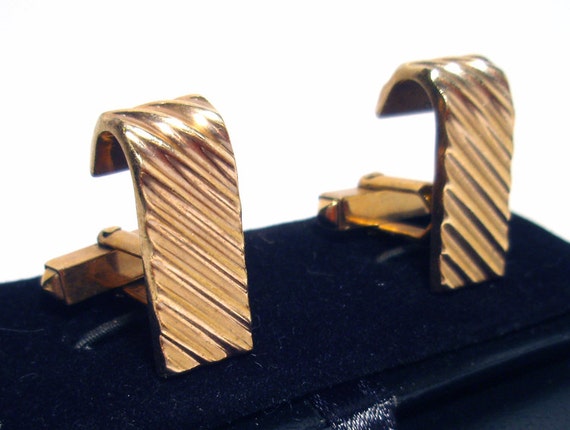 CuffLinks - Swank - Vintage from the 1950s Rectangle … - Gem