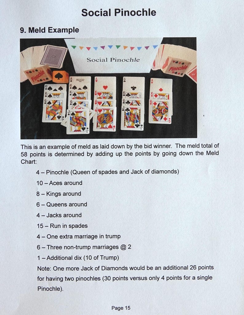 Social Pinochle Self-learning Manual for Games Versions of 3, 4, 5, or ...