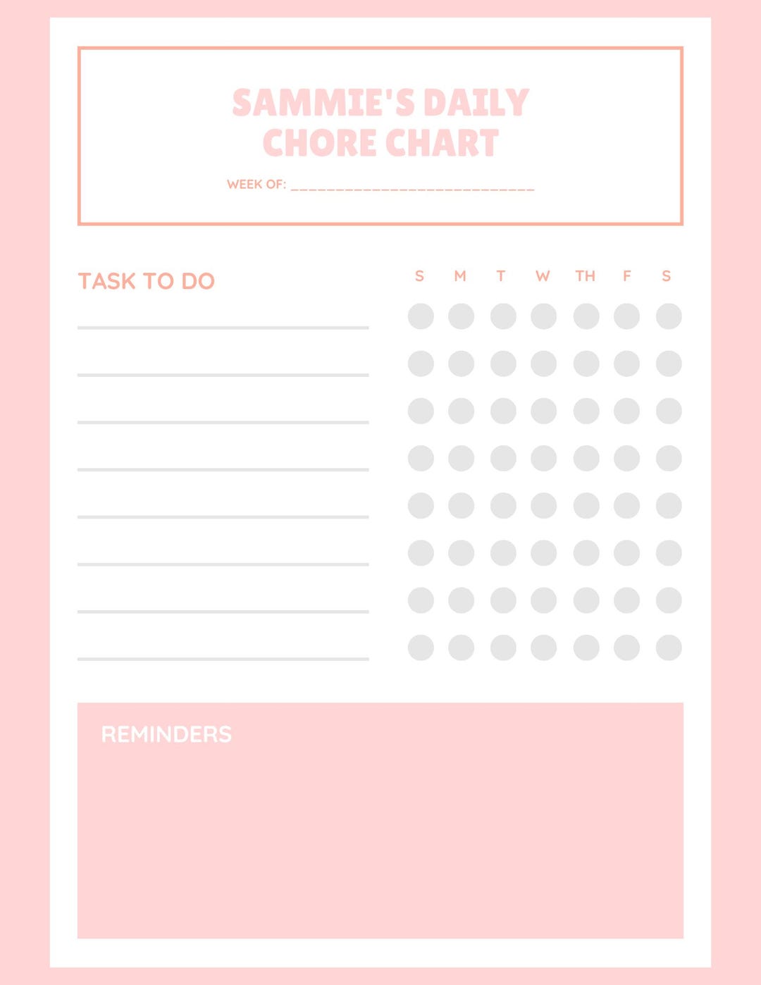 Editable Kids Chore Chart | Canva Template | Printable Daily Routine ...