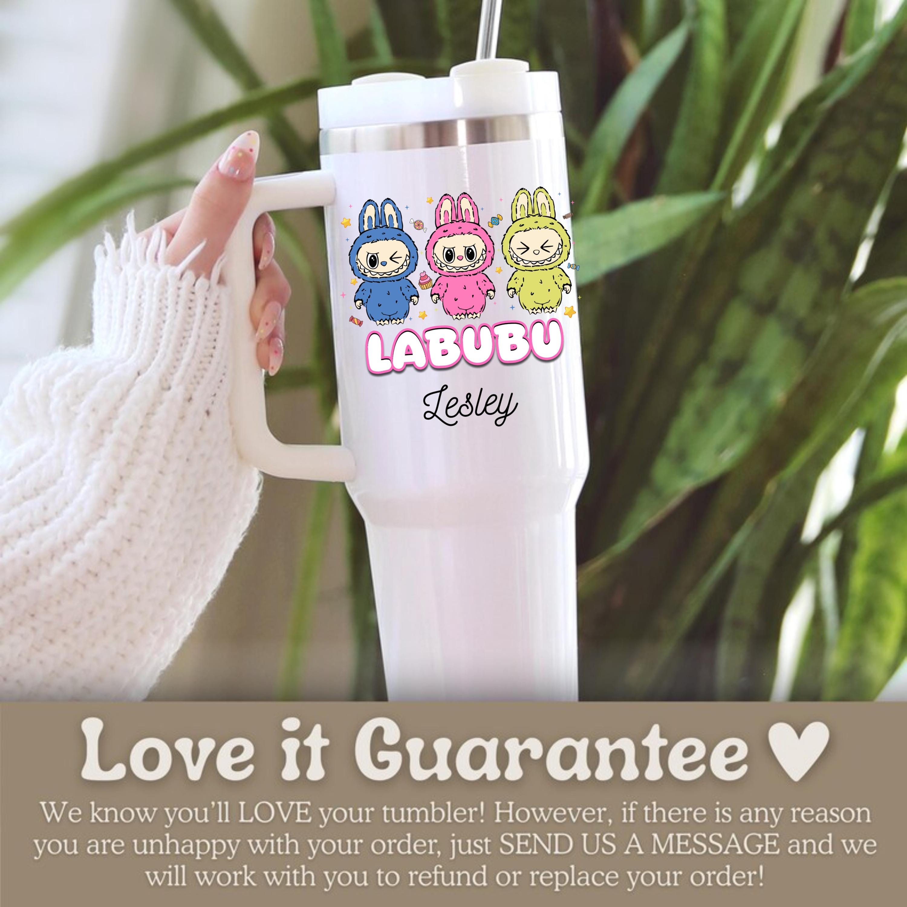 Custom Labubu Tumbler With Handle: Personalized Anime Travel Mug - Etsy