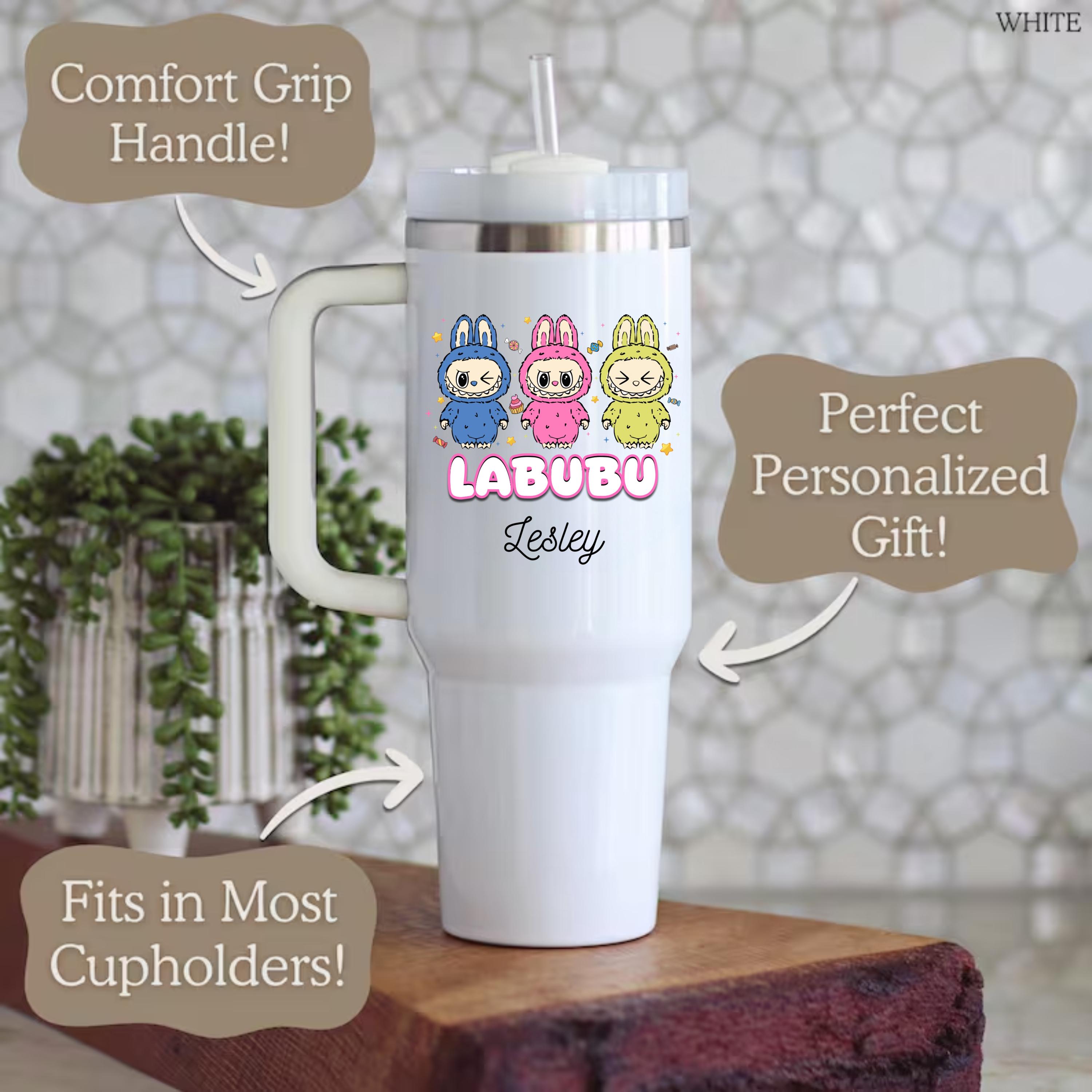 Custom Labubu Tumbler With Handle: Personalized Anime Travel Mug - Etsy