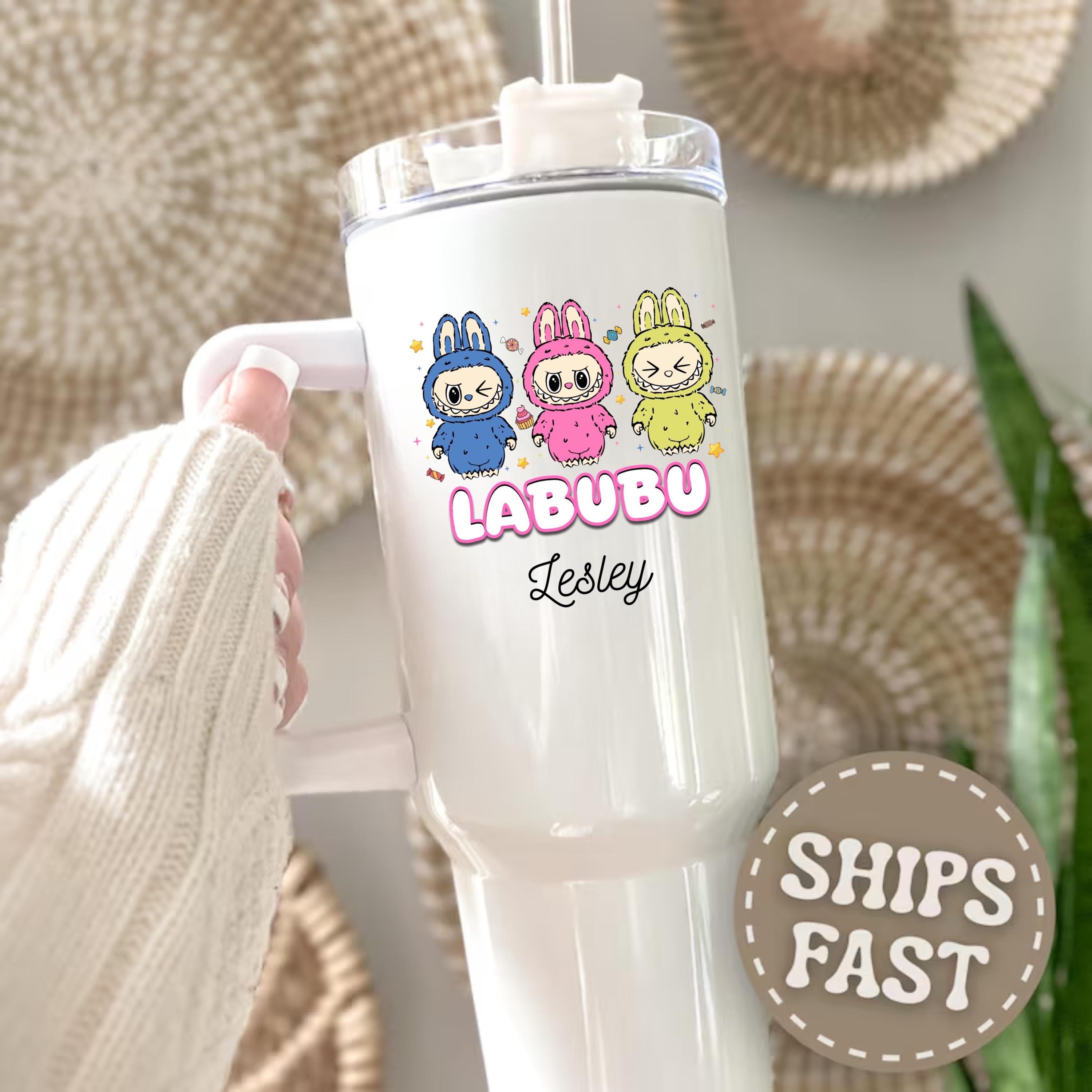 Custom Labubu Tumbler With Handle: Personalized Anime Travel Mug - Etsy
