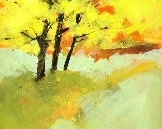 Semi-abstract Landscape Original Painting - Autumn Trio - Etsy