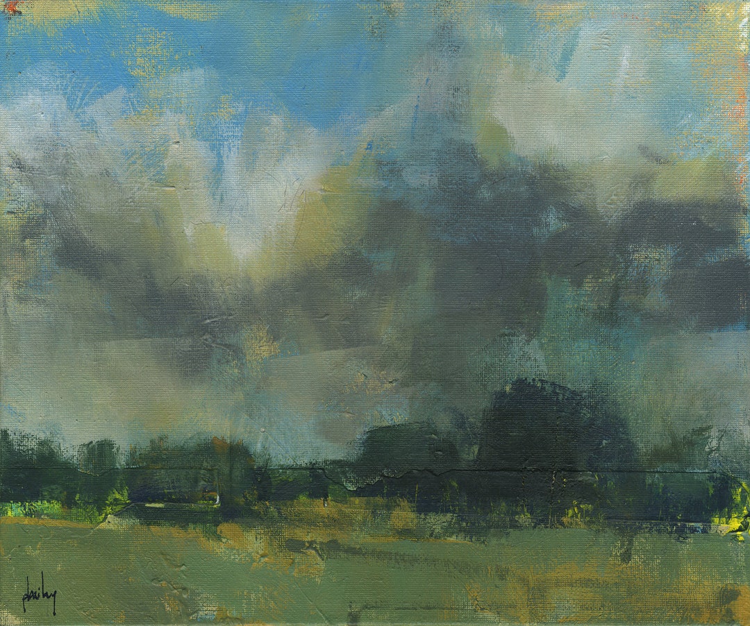 Abstract Landscape Painting by Paul Bailey: Park Study - Etsy