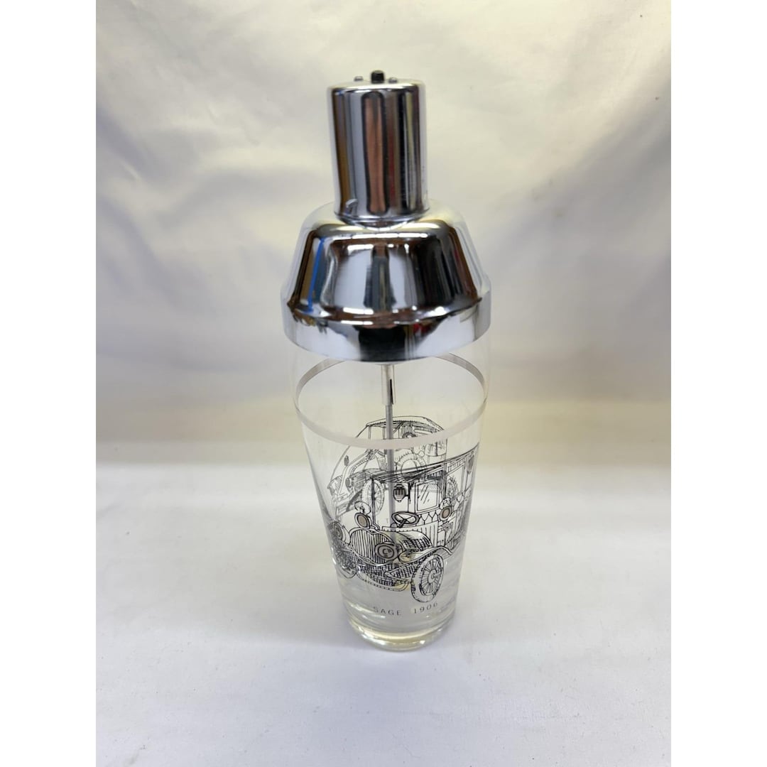 Vtg Barware MCM Battery Operated Glass & Chrome Cocktail Blender Shaker ...