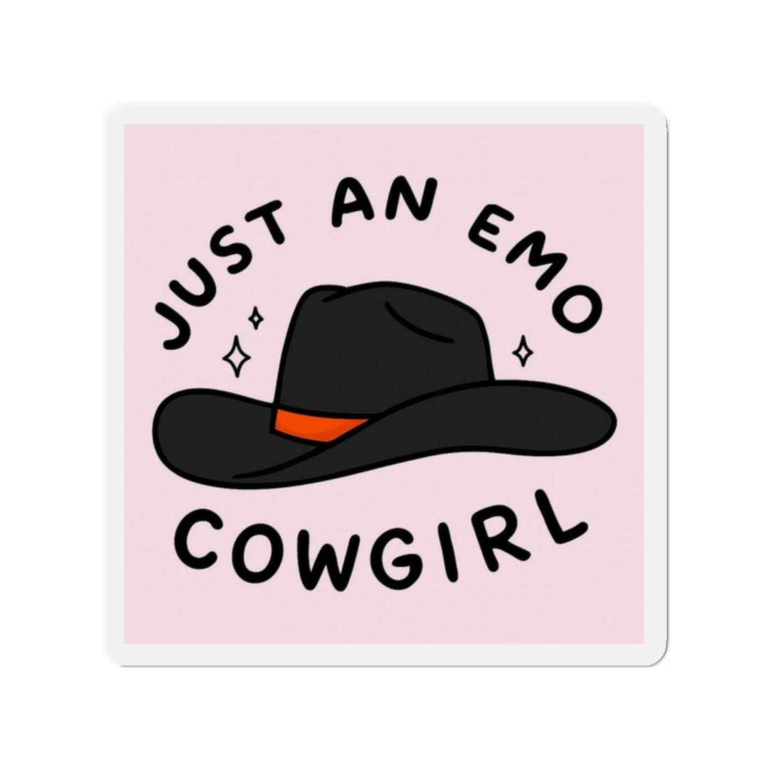 Emo Cowgirl Die-cut Magnet: Fun Retro Western Decor - Etsy