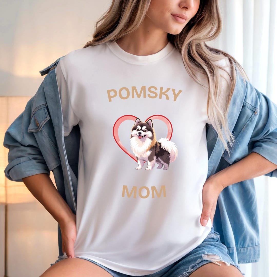 Pomsky Mom T-shirt, Dog Heart Graphic Tee - Etsy