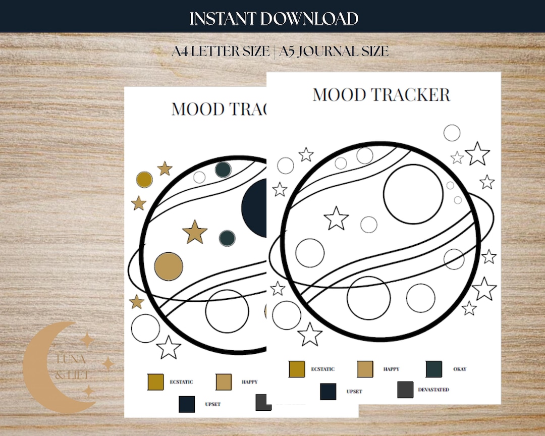 Planet | Space | Celestial Mood Tracker Bundle: Printable & Digital PDF ...