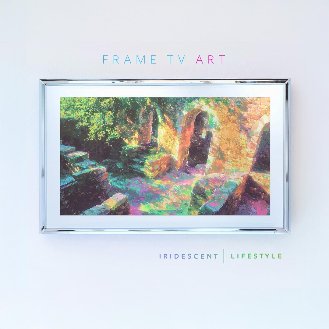 Iridescent Castle Ruins Frame TV Art Digital Download, Ancient ...