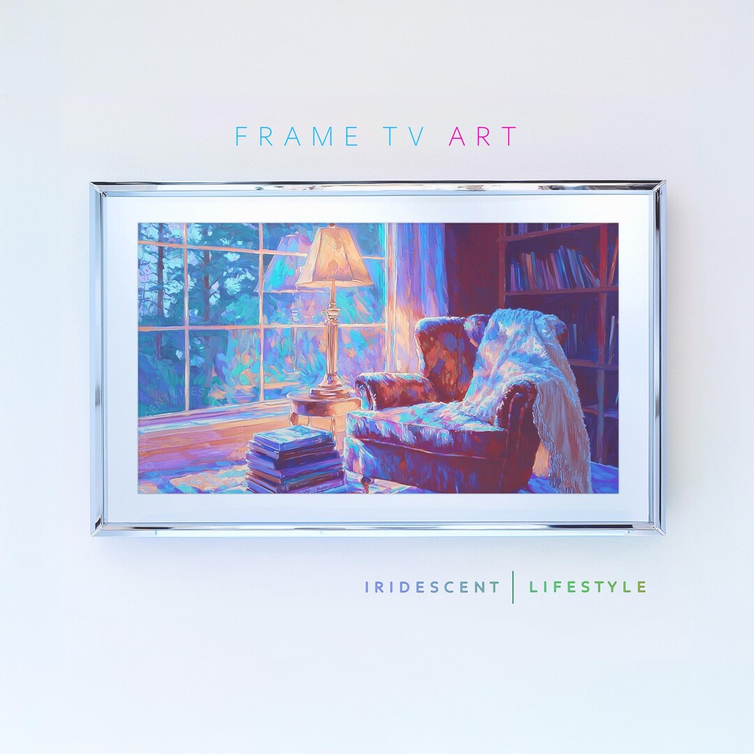 Iridescent Cozy Reading Nook Frame TV Art Digital Download, Intimate ...