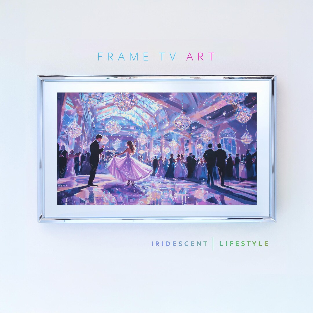 Iridescent Dancing Couple Frame TV Art, Vintage Ballroom Scene ...