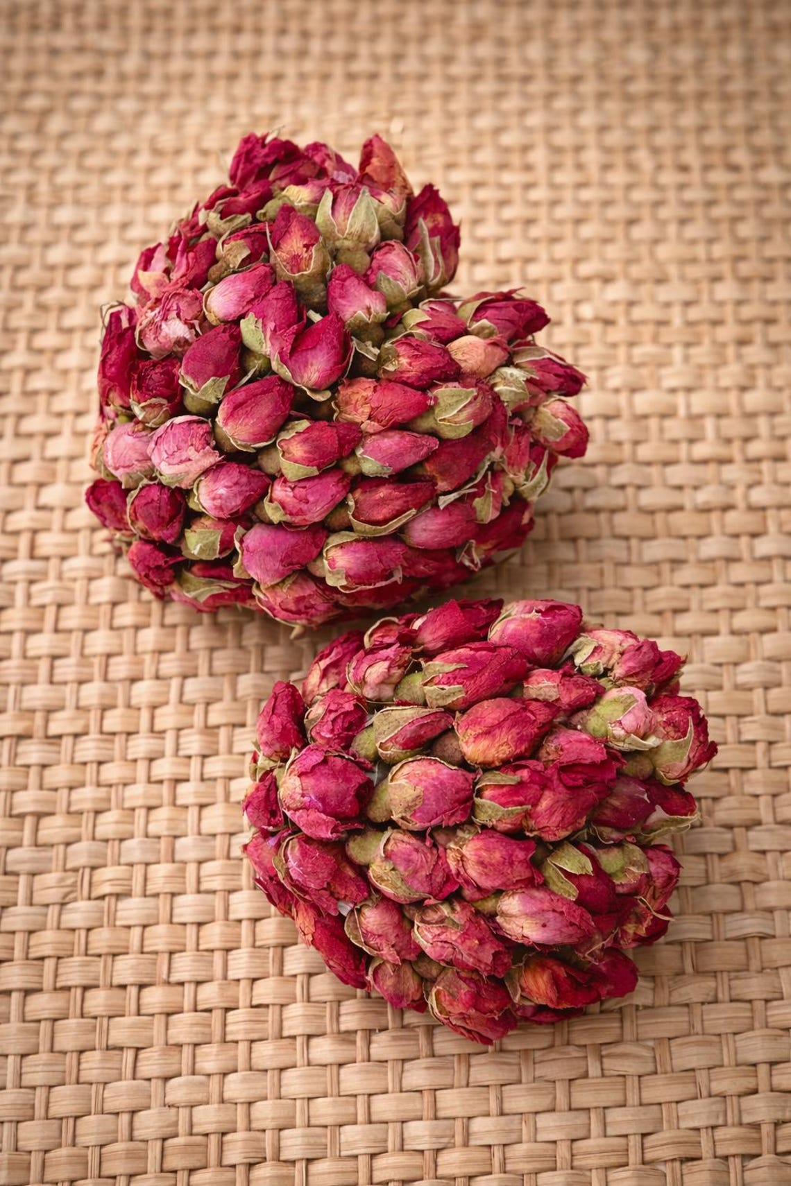 Dried Pink Rosebud Heart Shape, Natural Floral Decor, Vase or Bowl ...