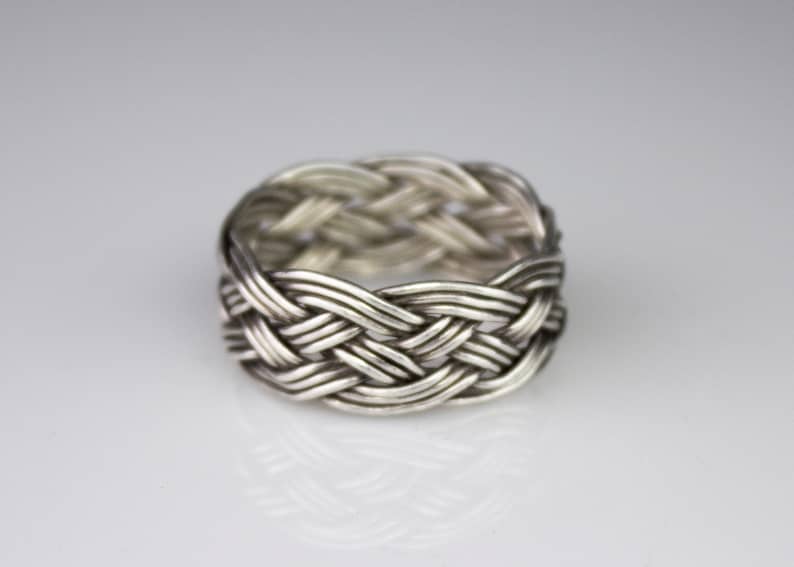 Hand-tied Tripled Straight Silver Wire Turks Head Knot Ring - Etsy