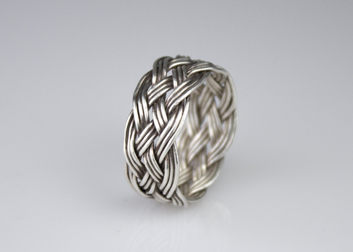 Hand-tied Tripled Straight Silver Wire Turks Head Knot Ring - Etsy